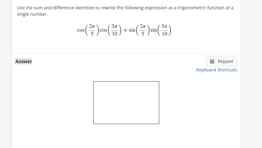 Solved Use the sum and difference identities to rewrite the | Chegg.com