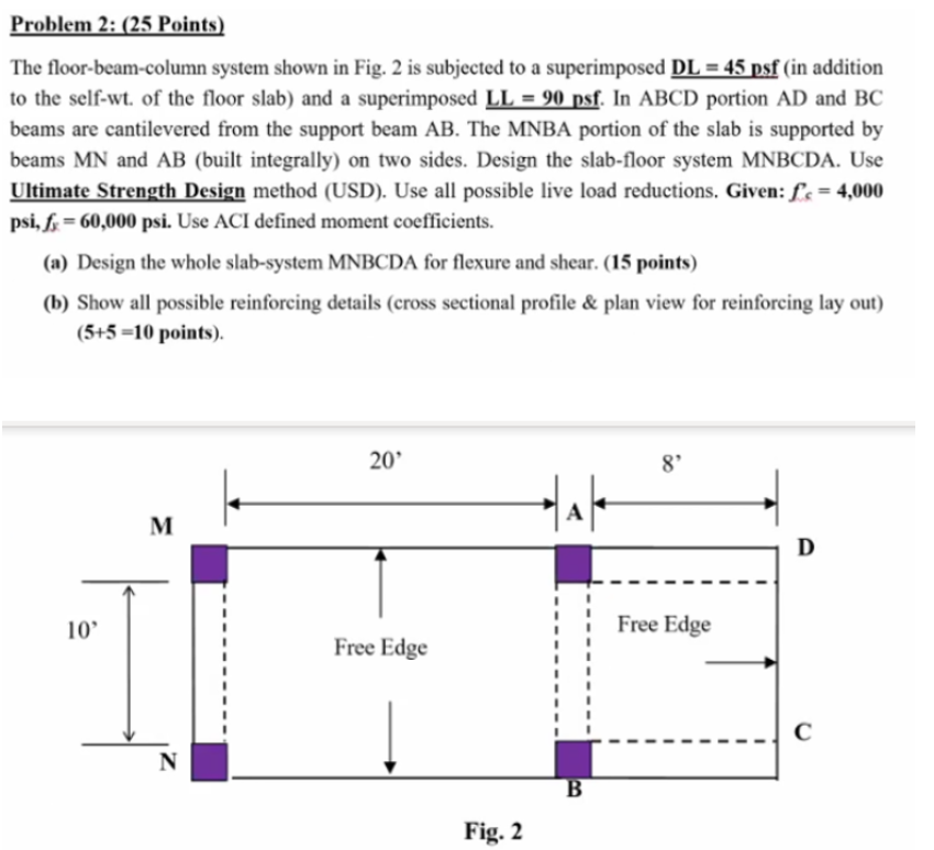 Problem 2: (25 Points) The floor-beam-column system | Chegg.com