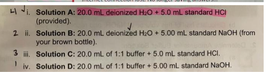 Solved Question 1 A student prepared a 1:1 buffer, for | Chegg.com