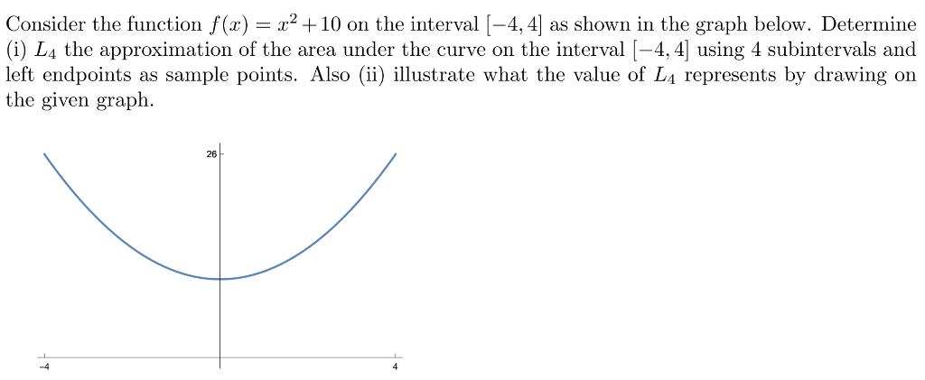 Solved Consider the function f(x) = x2 +10 on the interval | Chegg.com
