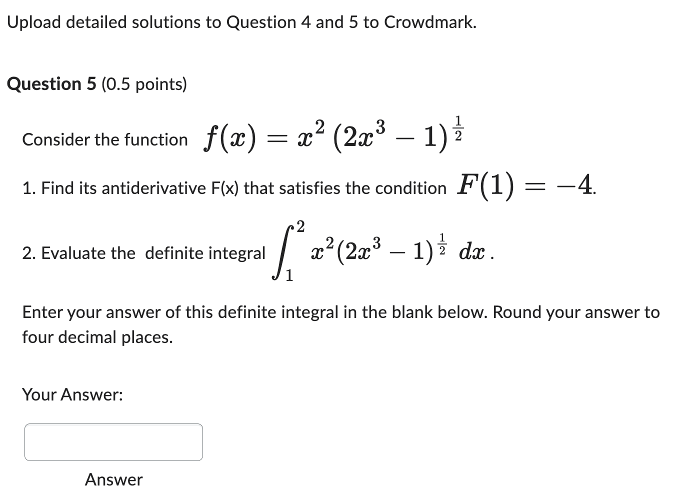 Solved Upload detailed solutions to ﻿Question 4 ﻿and 5 to | Chegg.com