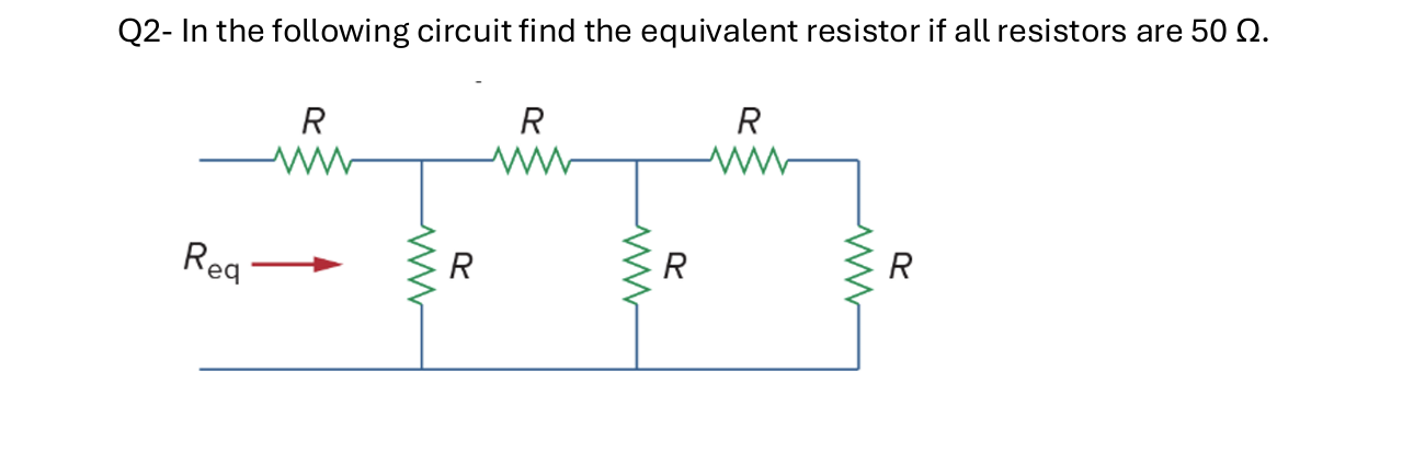 Solved Q2- In ﻿the following circuit find the equivalent | Chegg.com