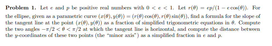 Solved Problem 1. ﻿Let e ﻿and p be ﻿positive real numbers | Chegg.com