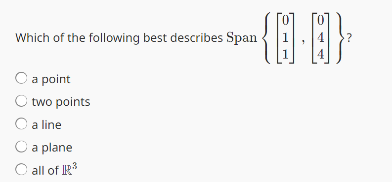 Solved Which of the following best describes Span | Chegg.com