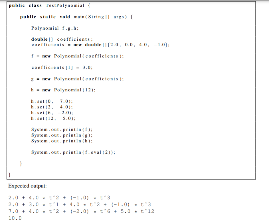 Solved For this question, you must provide an implementation | Chegg.com