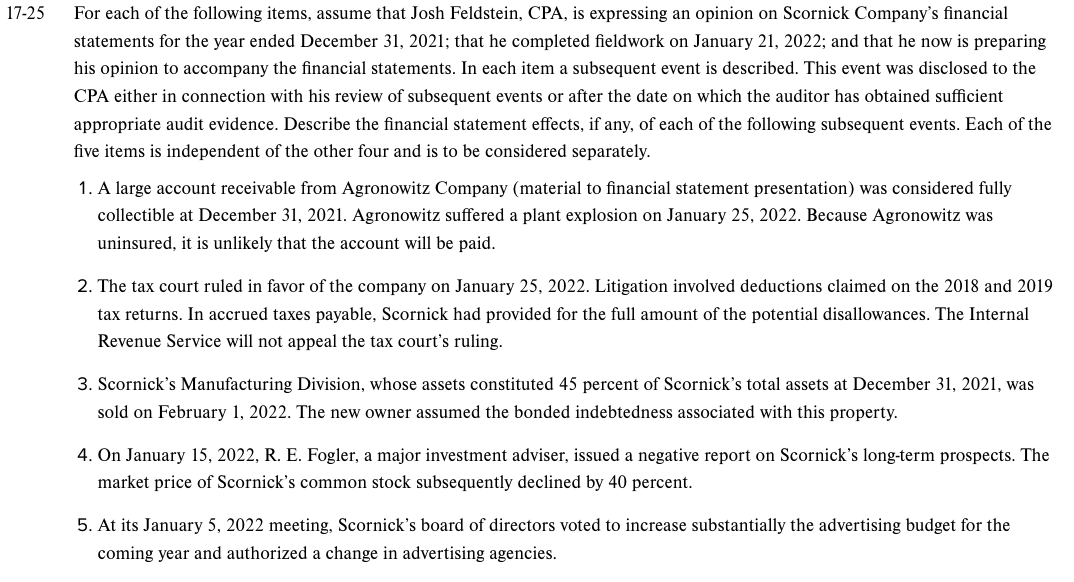 Solved For each of the following items, assume that Josh | Chegg.com