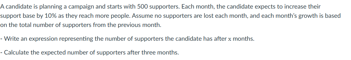 Solved A candidate is ﻿planning a campaign and starts with | Chegg.com
