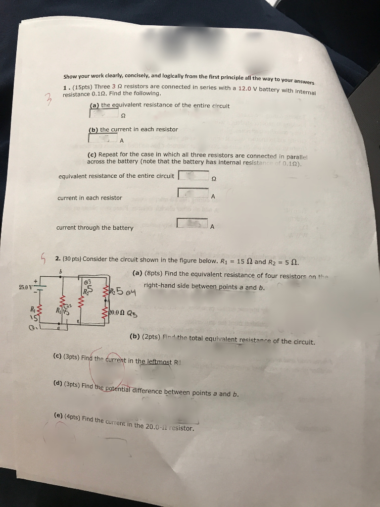 Solved ur work clearly, concisely, and logically from the | Chegg.com