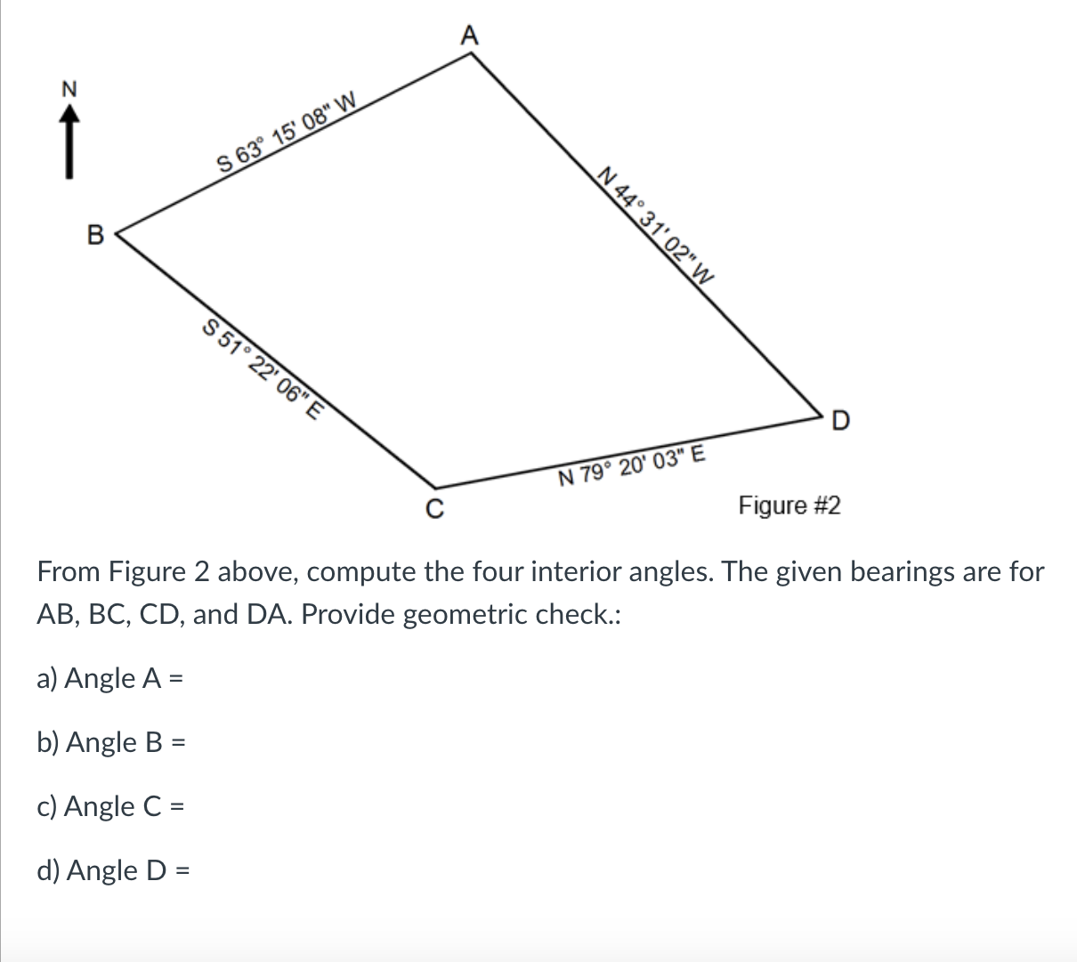 From Figure 2 ﻿above, compute the four interior | Chegg.com