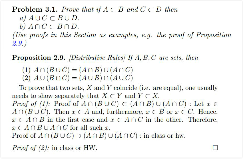 Solved Problem 3.1. Prove that if A c B and C C D then a) | Chegg.com