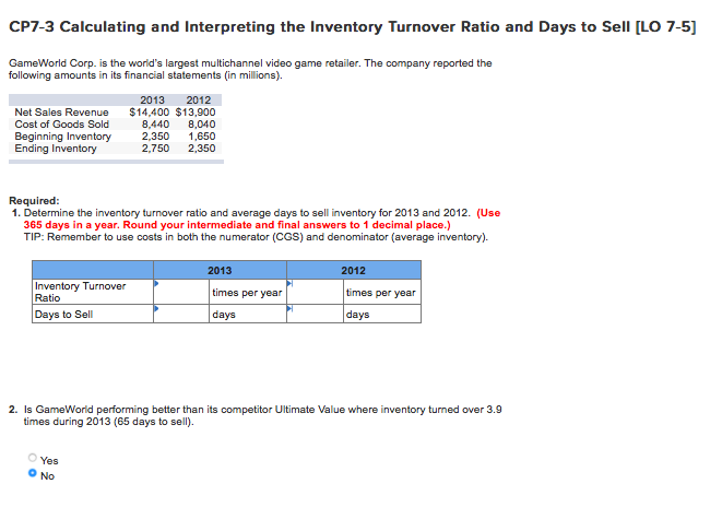 Solved CP7-3 Calculating and Interpreting the Inventory | Chegg.com