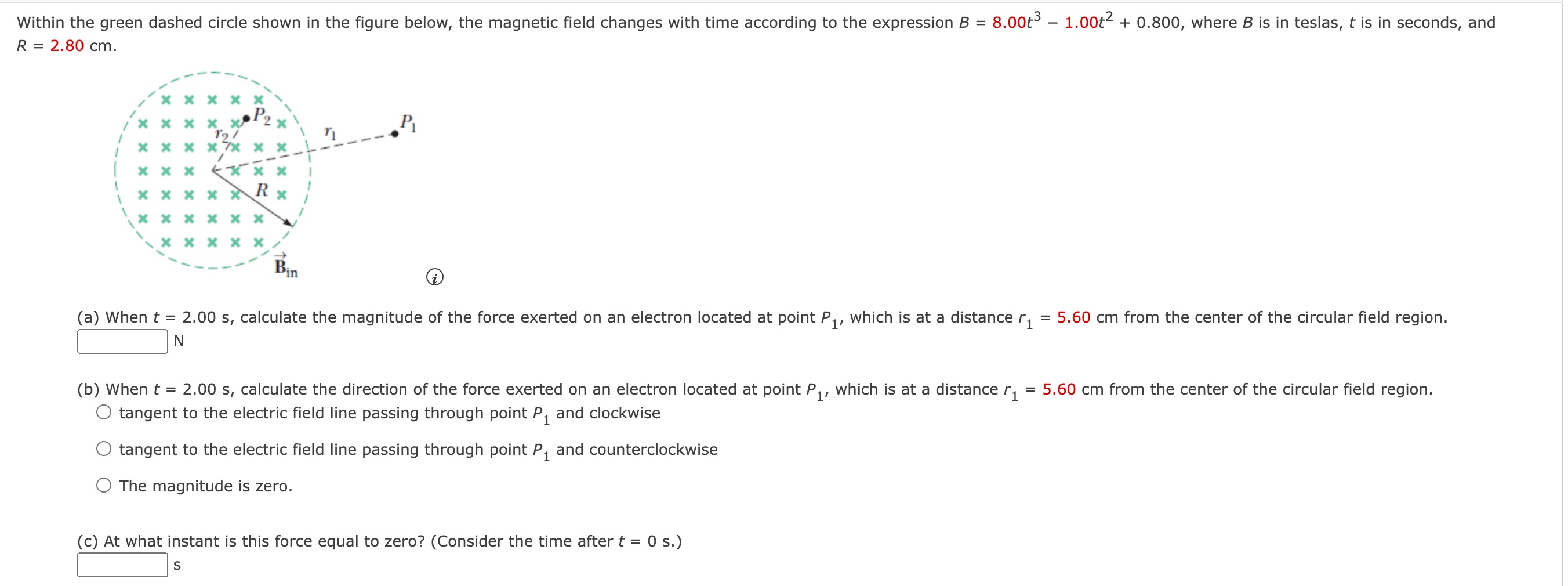 Solved R=2.80 cm. N tangent to the electric field line | Chegg.com