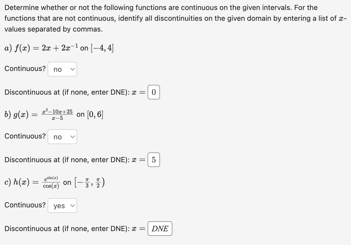 Solved Determine whether or not the following functions are | Chegg.com