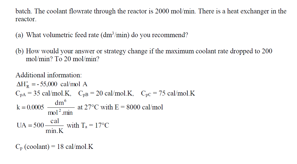 Solved Problem 4: The elementary irreversible liquid-phase | Chegg.com