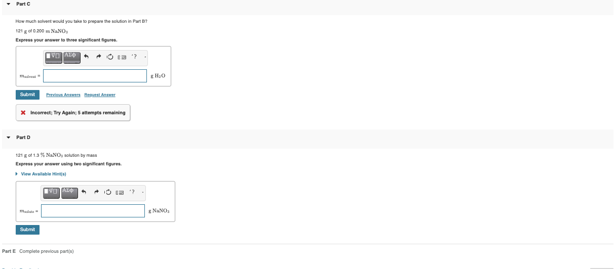 Solved How much solvent would you take to prepare the | Chegg.com