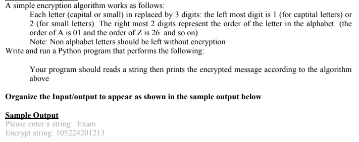 Solved A simple encryption algorithm works as follows: Each | Chegg.com