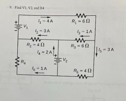 Solved 9. Find V1,V2, and R4 | Chegg.com