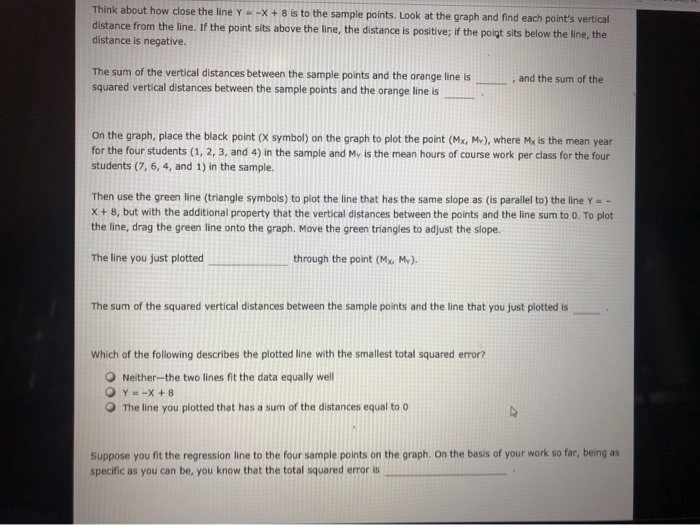 Solved close the line Y·-X + 8 is to the sample points. | Chegg.com