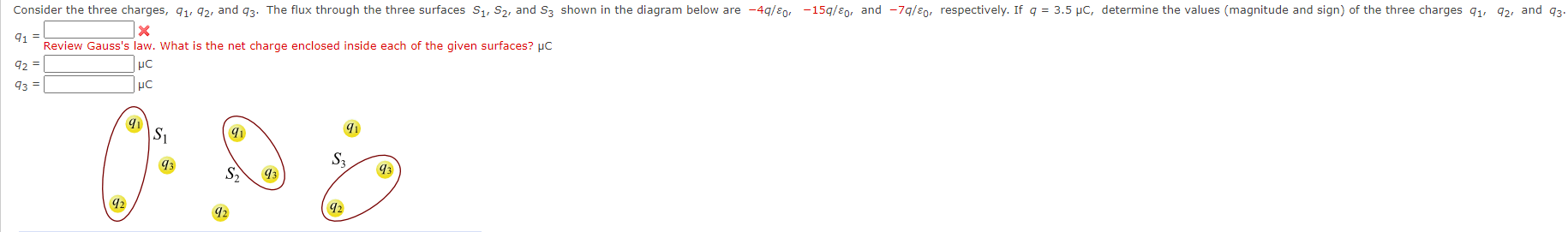 Solved q1= Review Gauss's law. What is the net charge | Chegg.com