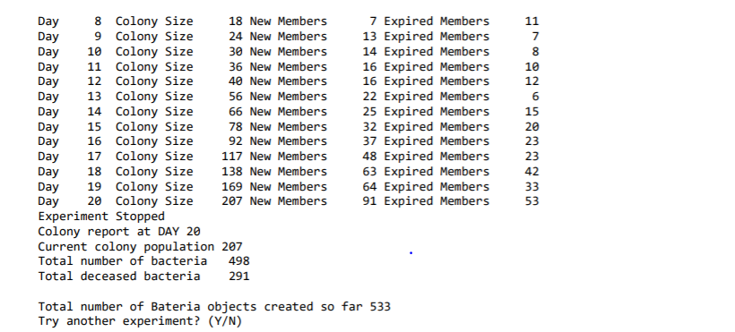 Solved Lab 8's Task – Simulation of a Colony of Bacteria | Chegg.com