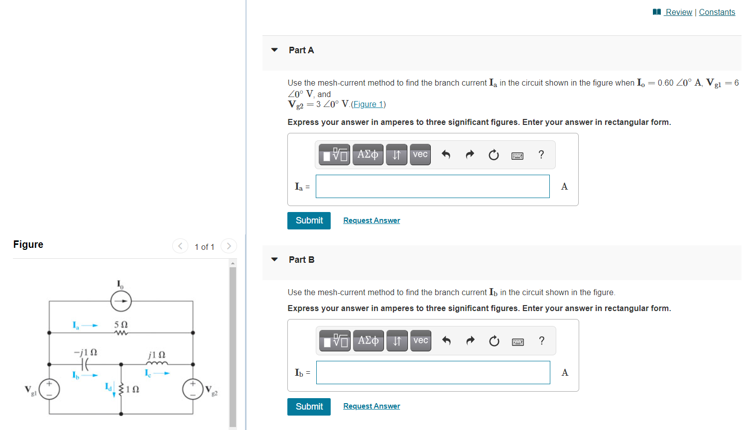 Solved Review Constants Part A Use the mesh-current method | Chegg.com