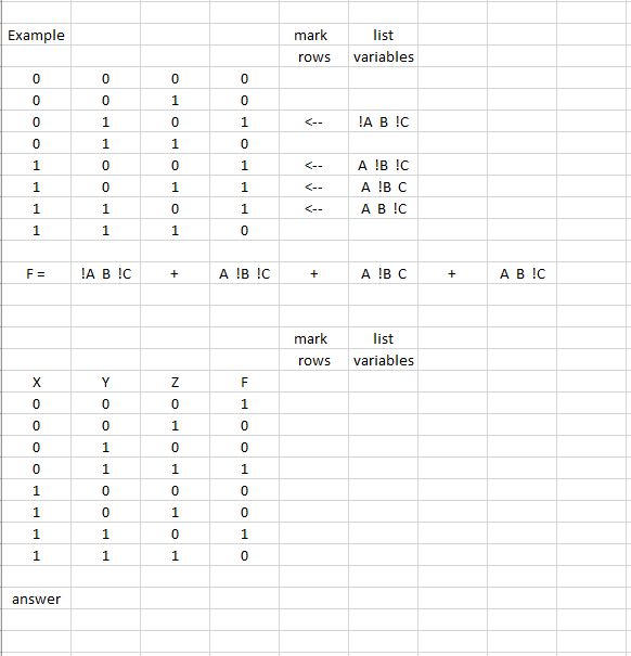 Solved Example mark rows list variables
