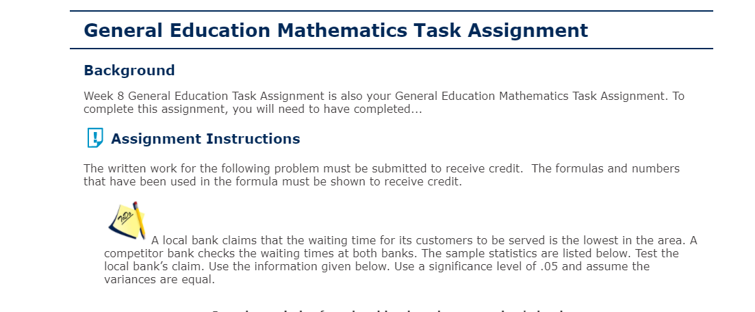 Solved General Education Mathematics Task Assignment | Chegg.com