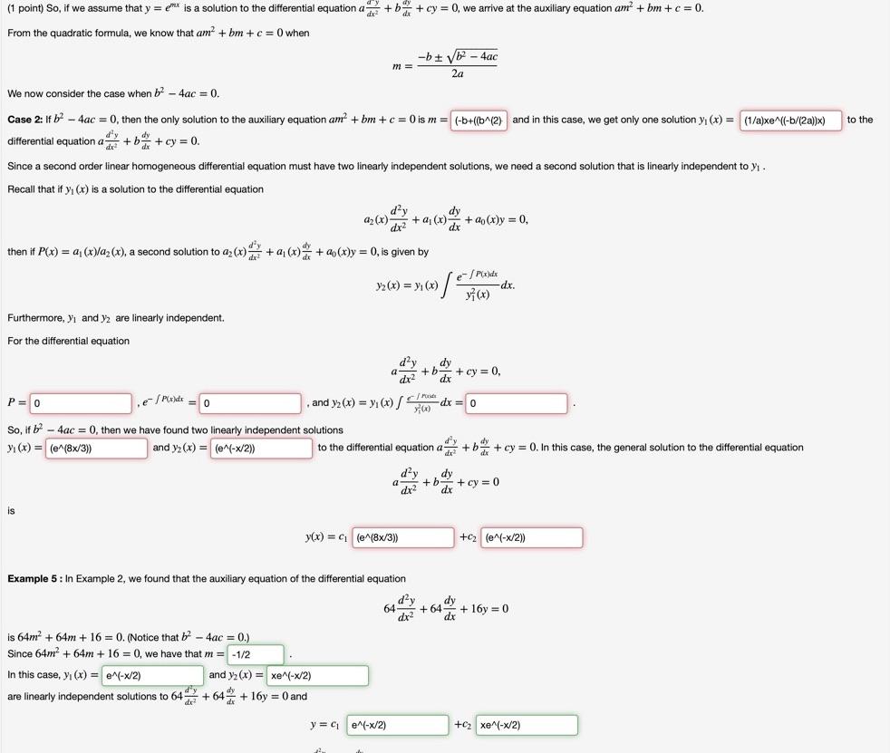 Solved (1 point) So, if we assume that y = emt is a solution | Chegg.com