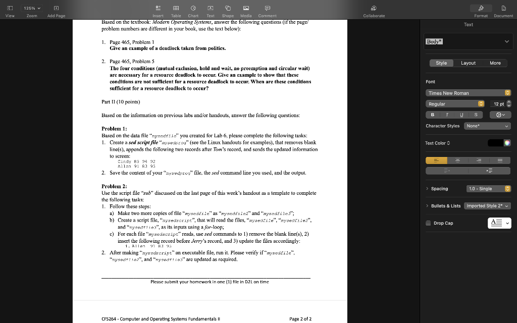 View 125% Zoom Add Page P n Insert Table Chart Text | Chegg.com