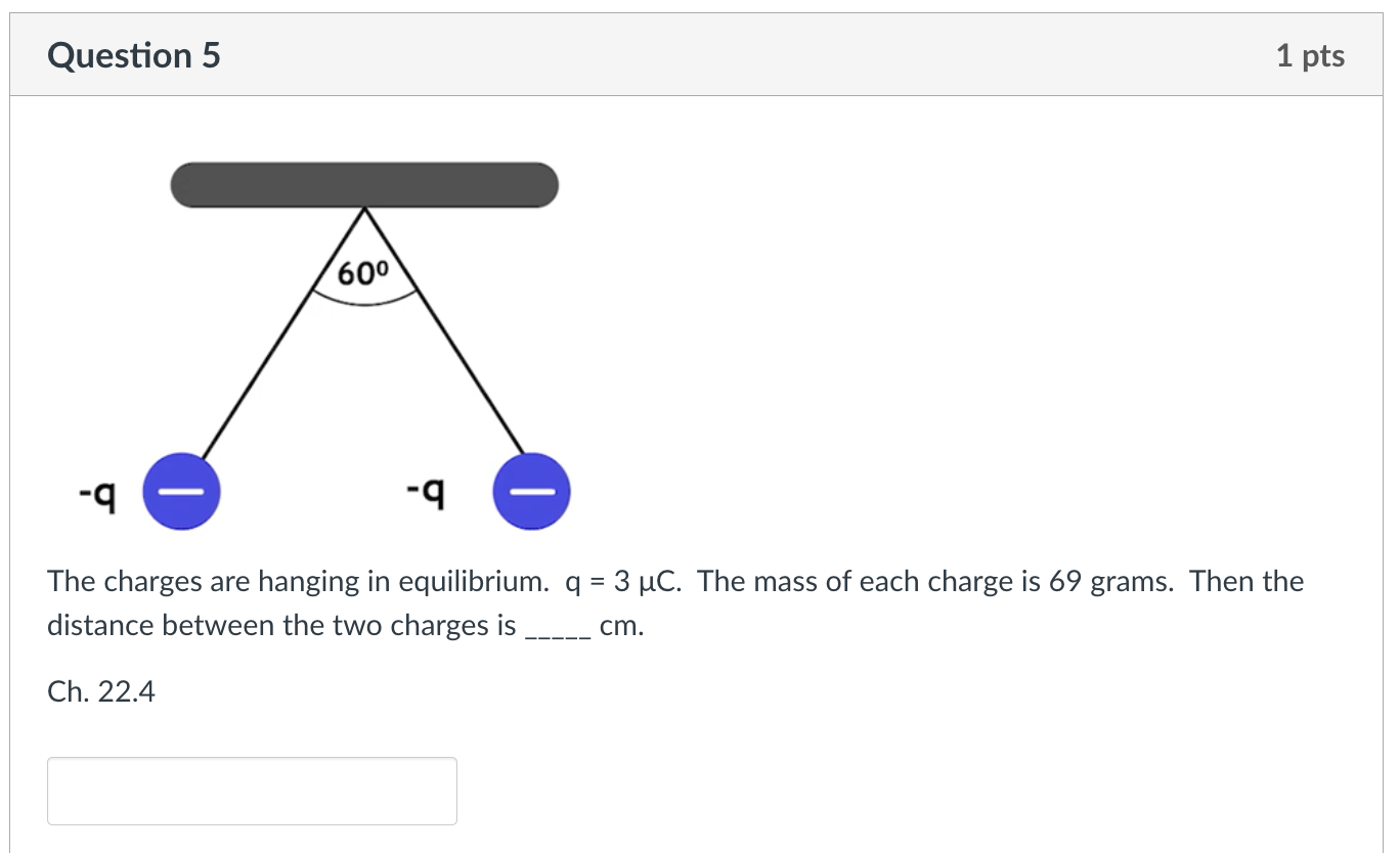 Solved The charges are hanging in equilibrium. q=3μC. The | Chegg.com