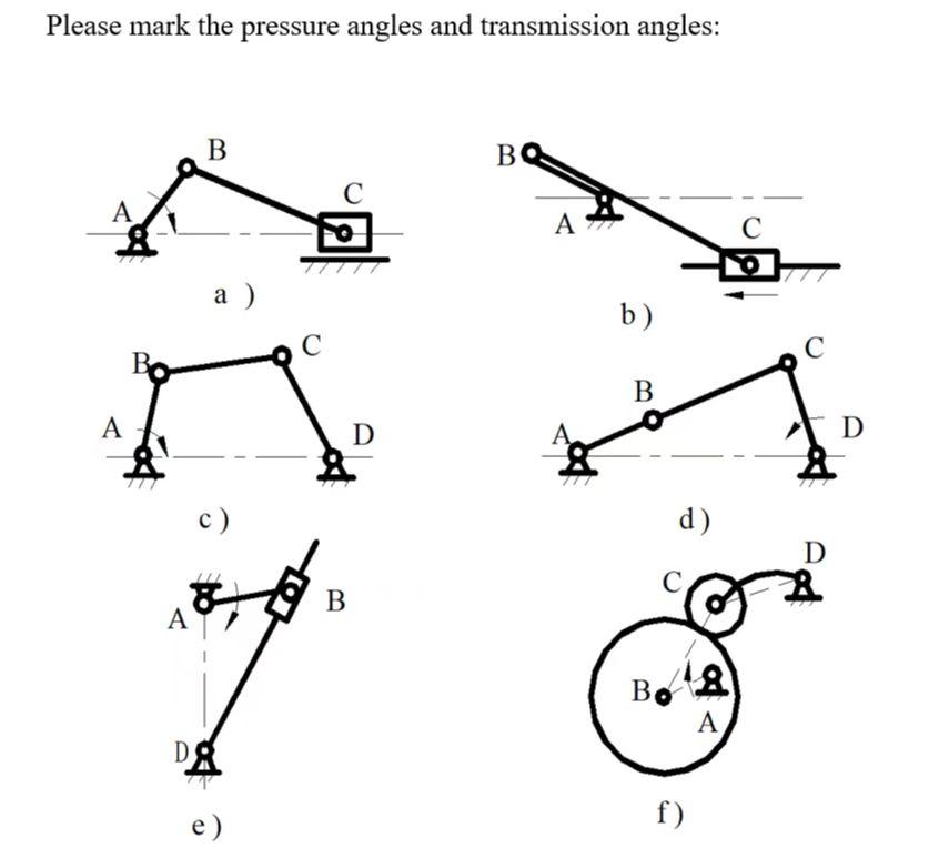 Solved Please mark the pressure angles and transmission | Chegg.com