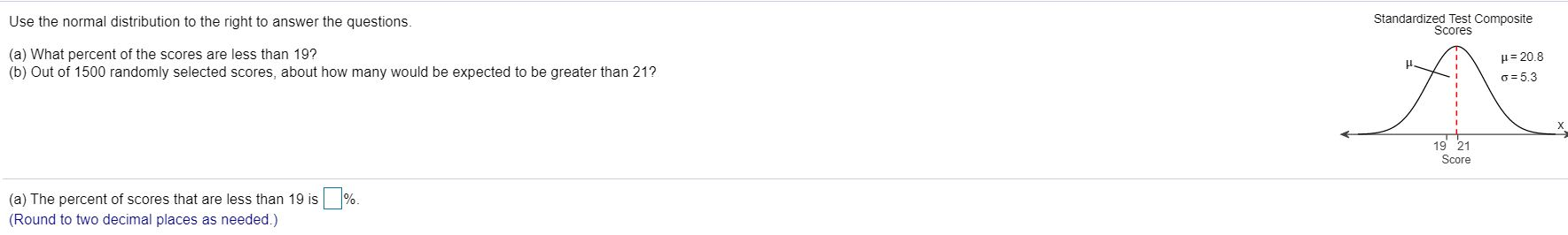 Solved Use the normal distribution to the right to answer | Chegg.com