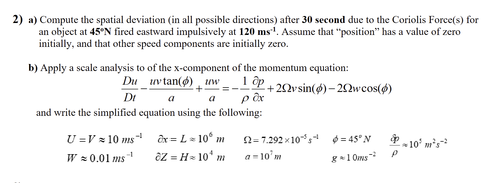 Solved a) ﻿Compute the spatial deviation (in all possible | Chegg.com