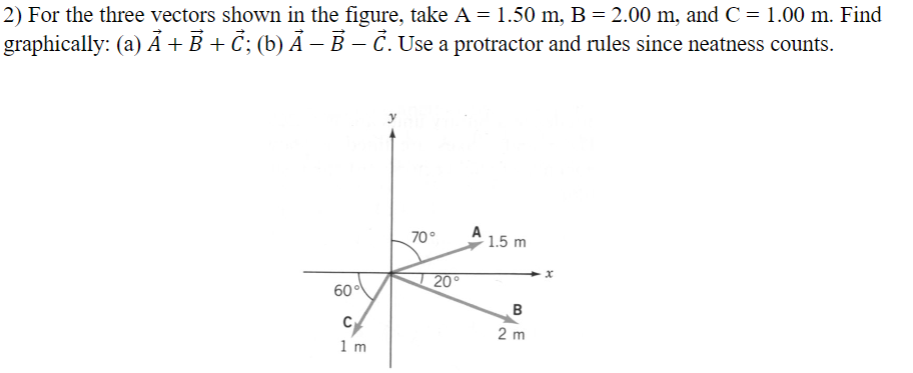 Solved 2) For the three vectors shown in the figure, take | Chegg.com