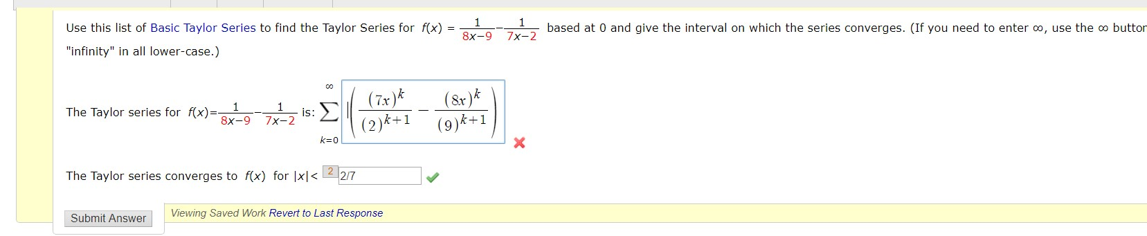 Solved Use this list of Basic Taylor Series to find | Chegg.com