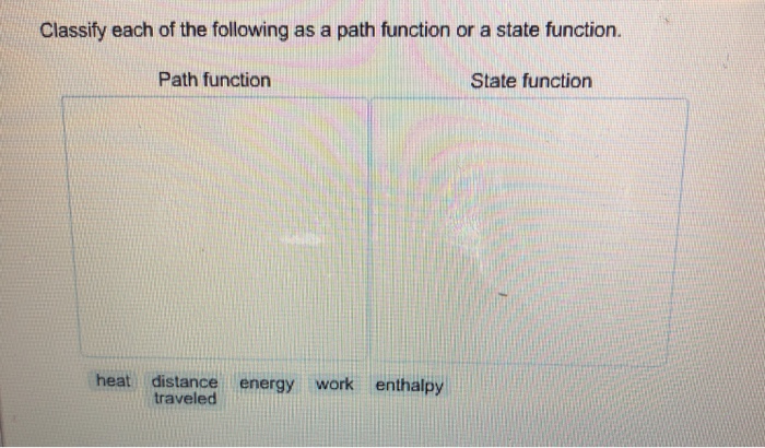 Solved Classify each of the following as a path function or | Chegg.com Solved Classify each of the following as a path function or | Chegg.com