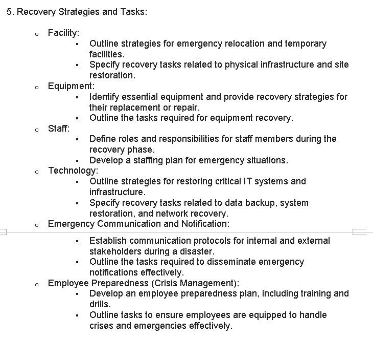 Solved - Facility: - Outline strategies for emergency | Chegg.com