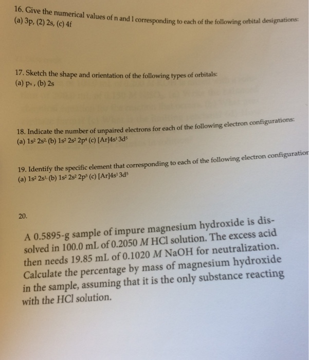 Solved Give the numerical values of n and 1 corresponding to | Chegg.com