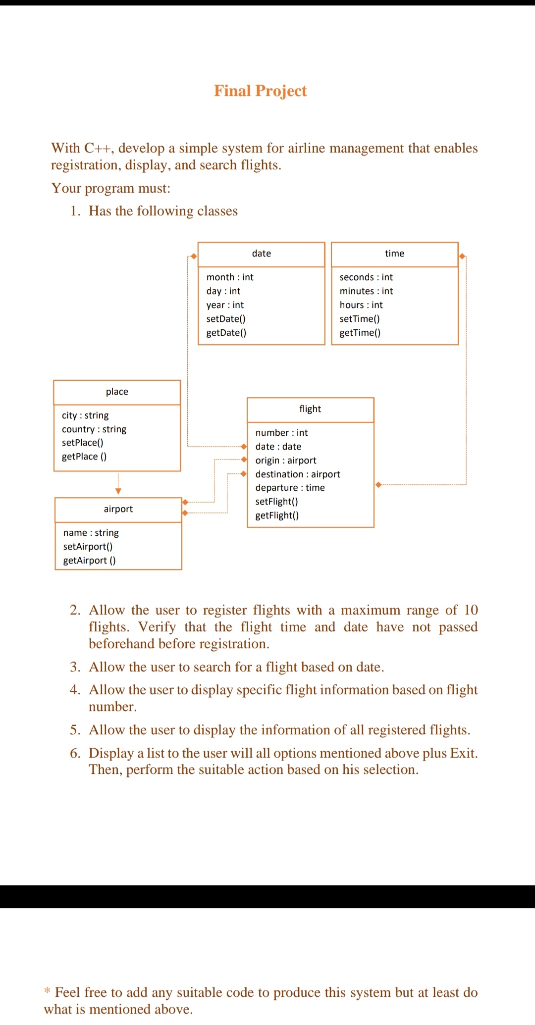 Solved Final ProjectWith C++, ﻿develop a simple system for | Chegg.com