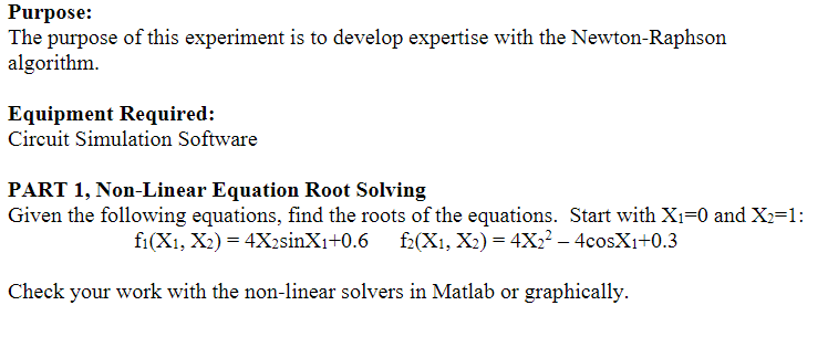 Solved Purpose: The purpose of this experiment is to develop | Chegg.com