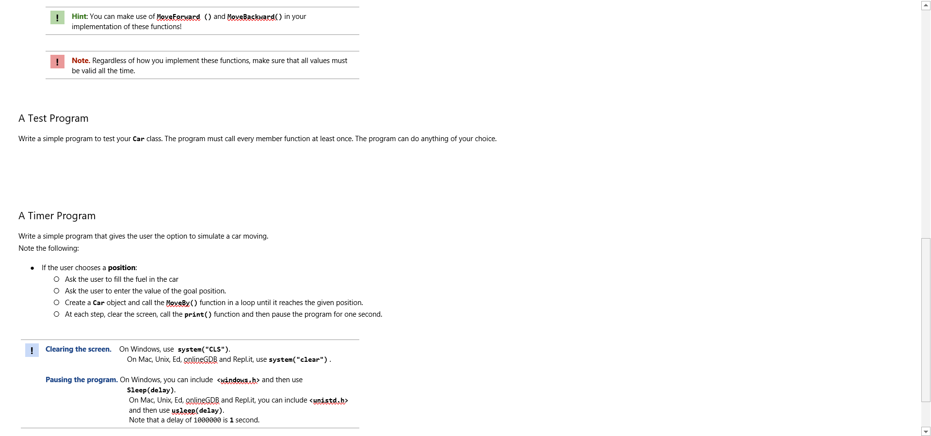 Solved Class Car Implement a class named Car that has the | Chegg.com
