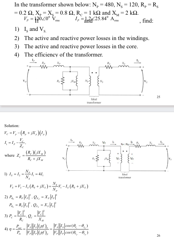 Solved In the transformer shown below: | Chegg.com