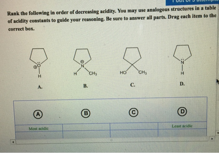 Solved Rank the following in order of decreasing acidity. | Chegg.com