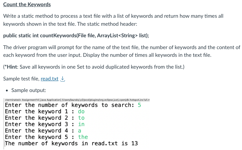 Solved JAVAread.txtSets are more efficient than lists for | Chegg.com