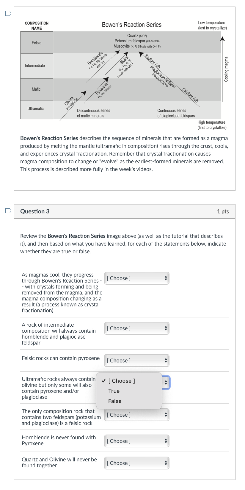 Solved Bowen's Reaction Series describes the sequence of | Chegg.com