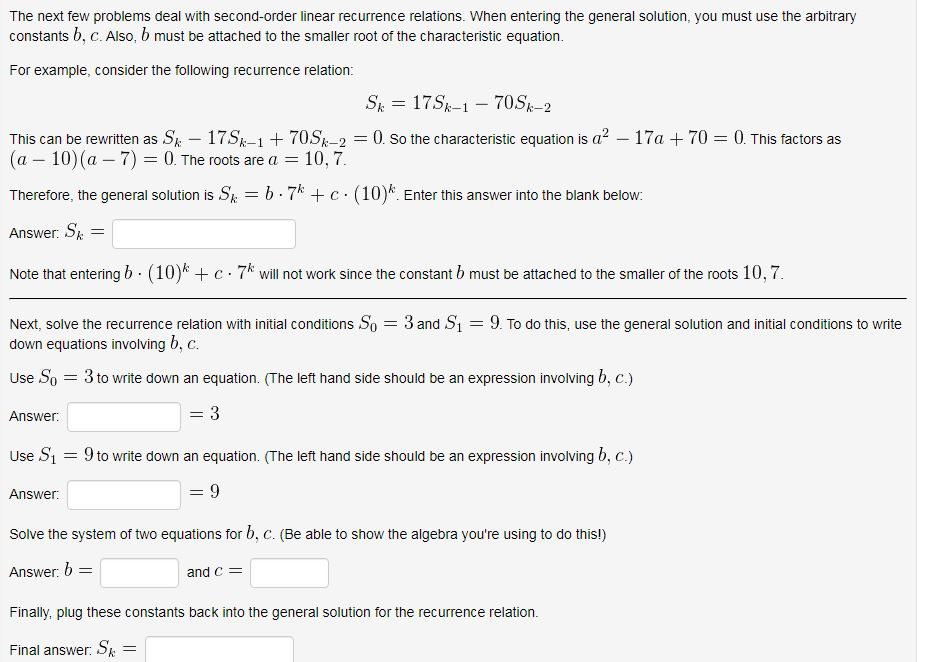 Solved The Next Few Problems Deal With Second Order Linear