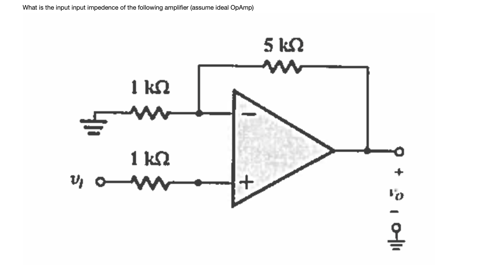 Solved What is the input input impedence of the following | Chegg.com