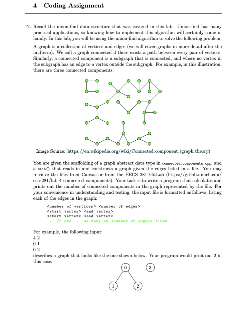 Solved 4 Coding Assignment 12. Recall the union-find data | Chegg.com
