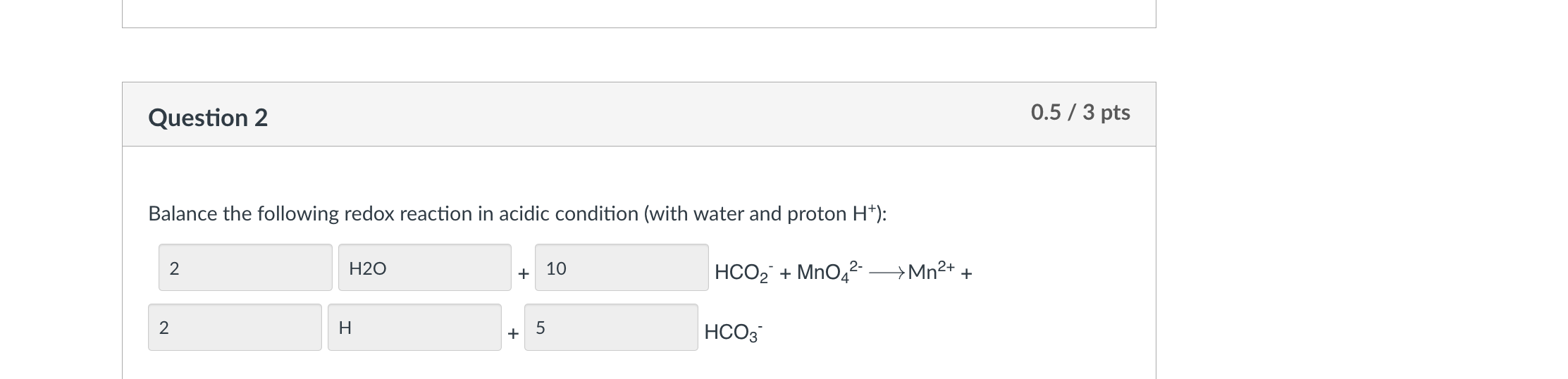 Solved Balance the following redox reaction in acidic | Chegg.com