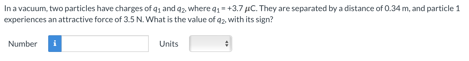 Solved In a vacuum, two particles have charges of q1 and q2, | Chegg.com